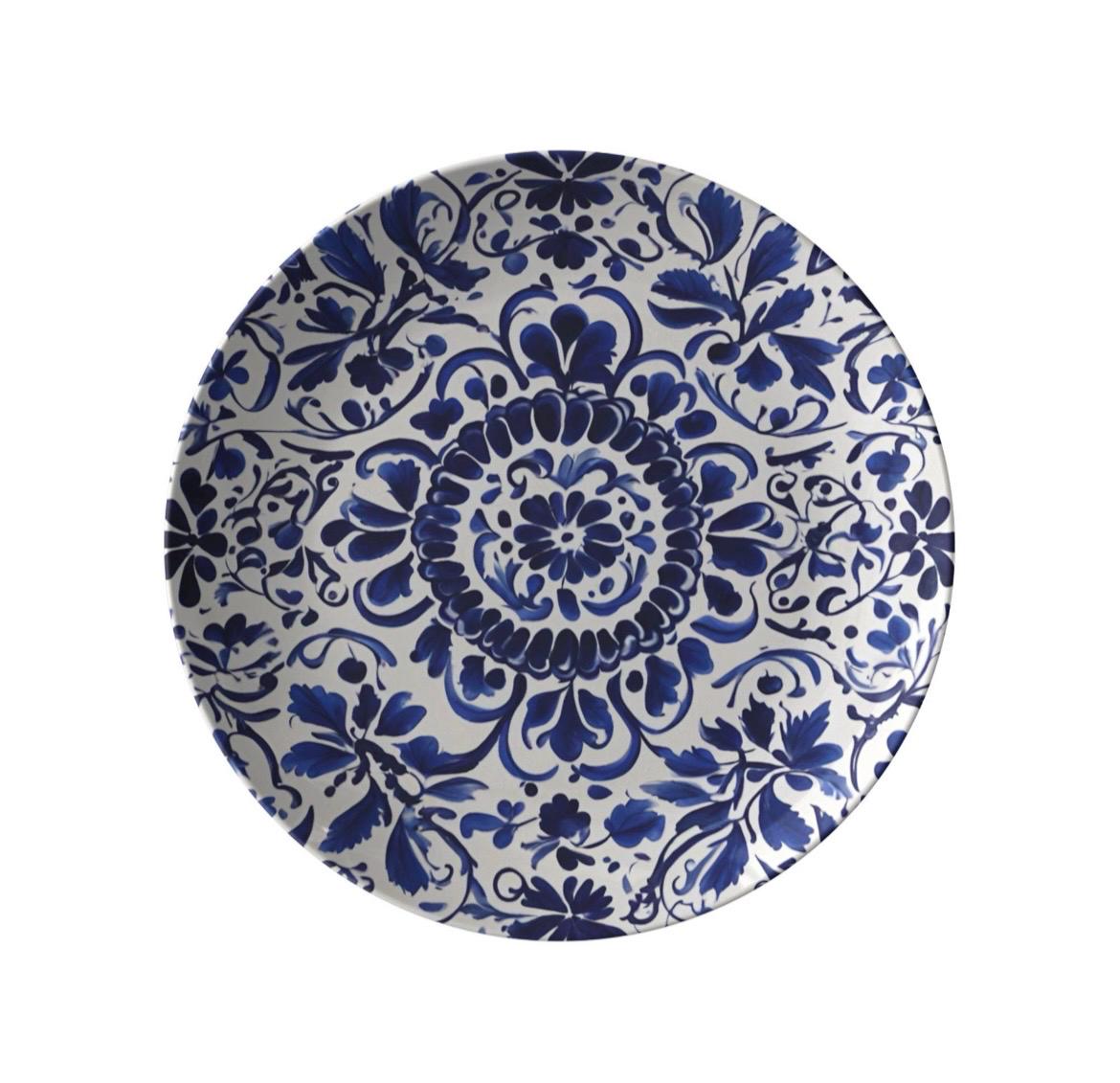 Mexican Plate Sets, Blue Talavera Tile, Bone China, Mexican Dinnerware ...