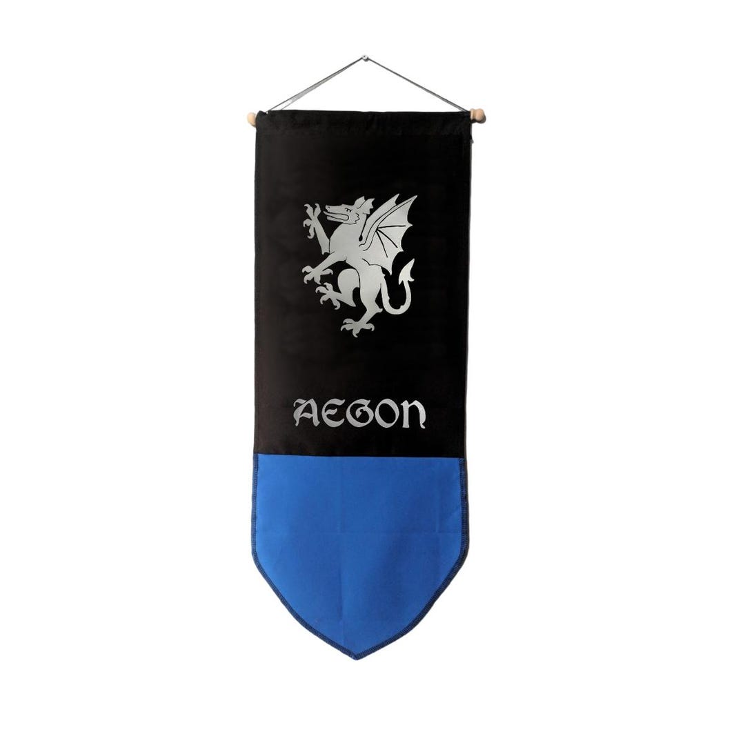 Medieval Dragon Banner, Heraldry, Flag, Handmade, Custom Color ...