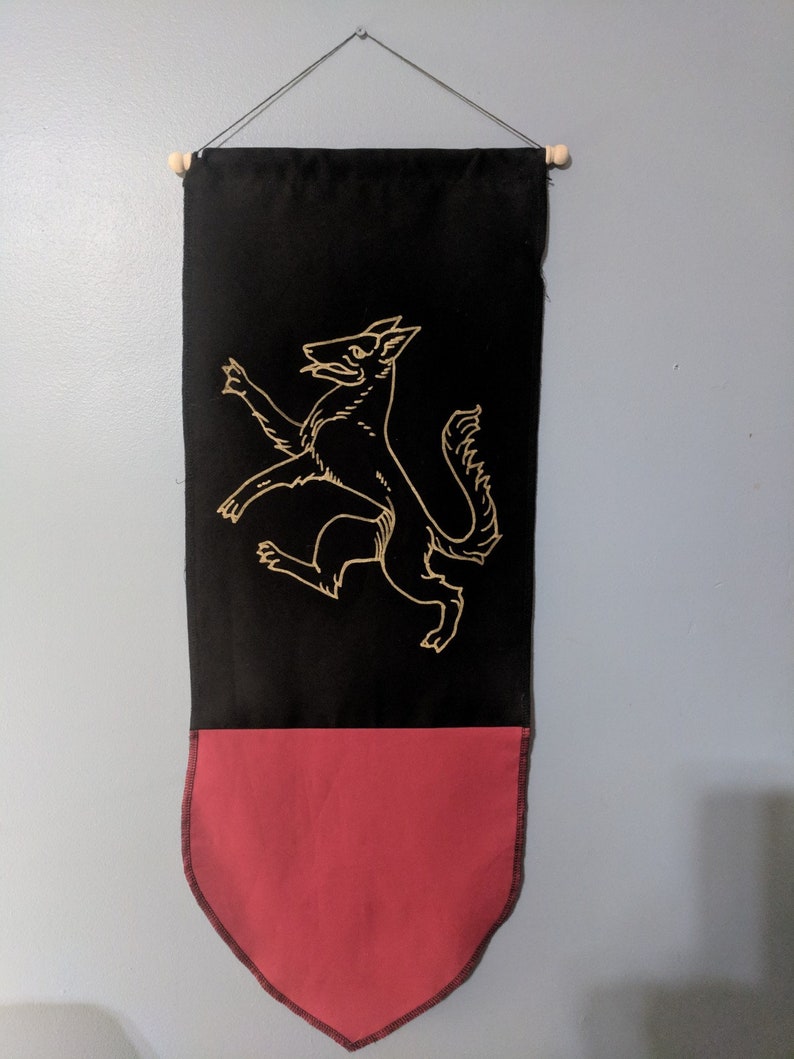 Medieval Wolf Banner Heraldry Flag Hand Painted Custom - Etsy