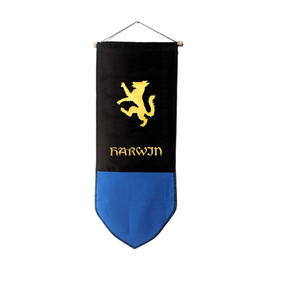Medieval Wolf Banner, Heraldry, Flag, Handmade, Custom Color ...