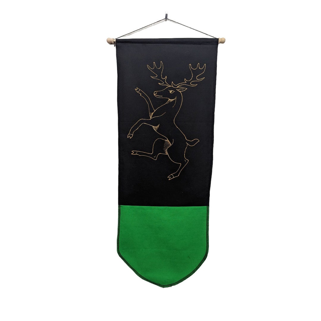 14x33 Medieval Stag Banner, Hand Painted, Custom Color, Personalization ...