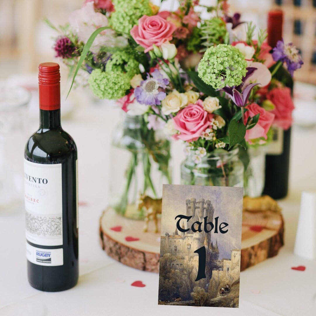 Medieval Theme Party Table Number Cards, Theme Wedding - Etsy