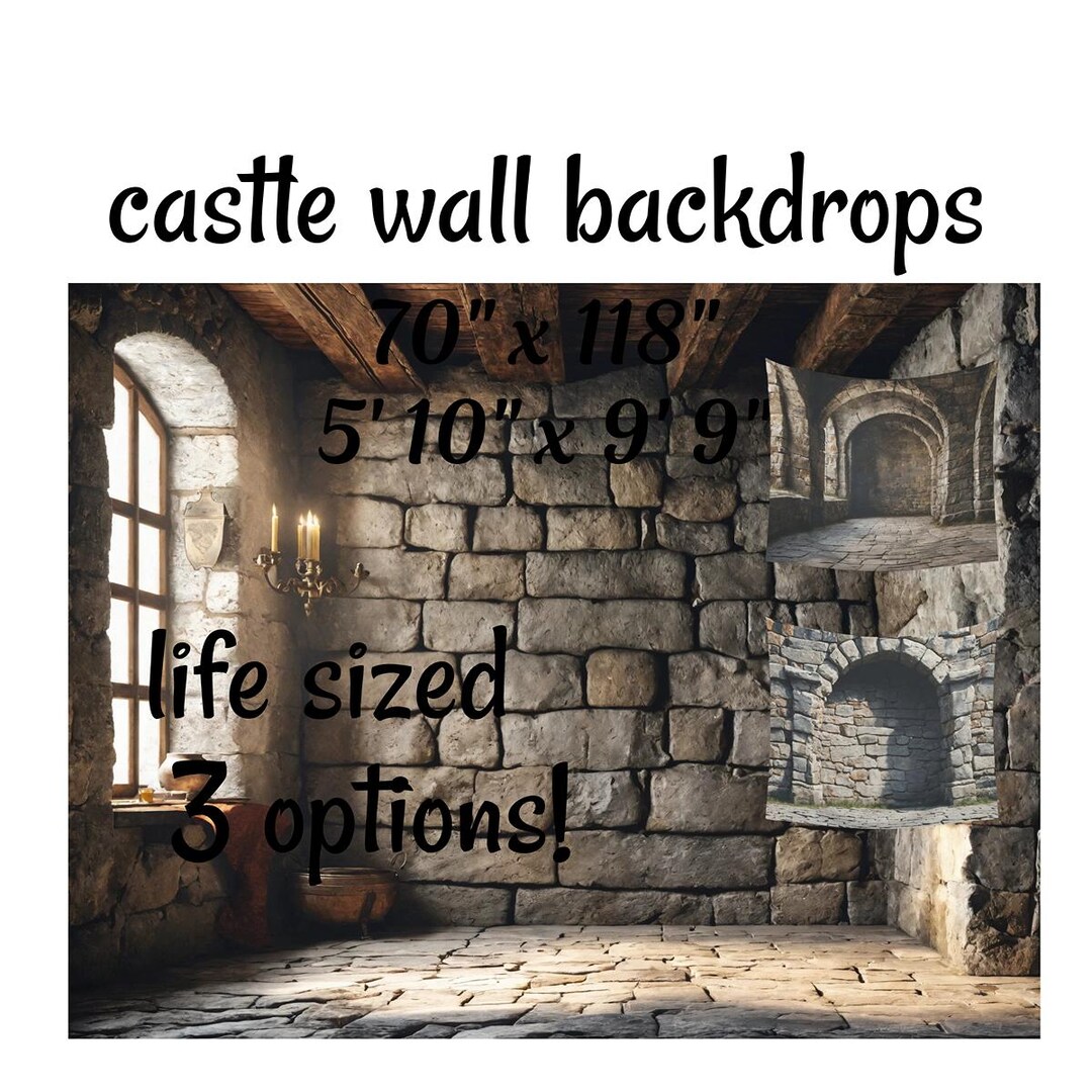 Medieval Stone Wall Backdrop, Wall Hanging, Photography Backdrop, Party ...