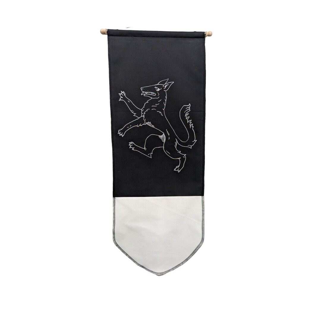 Medieval Wolf Banner, Heraldry, Flag, Hand Painted, Custom Color - Etsy