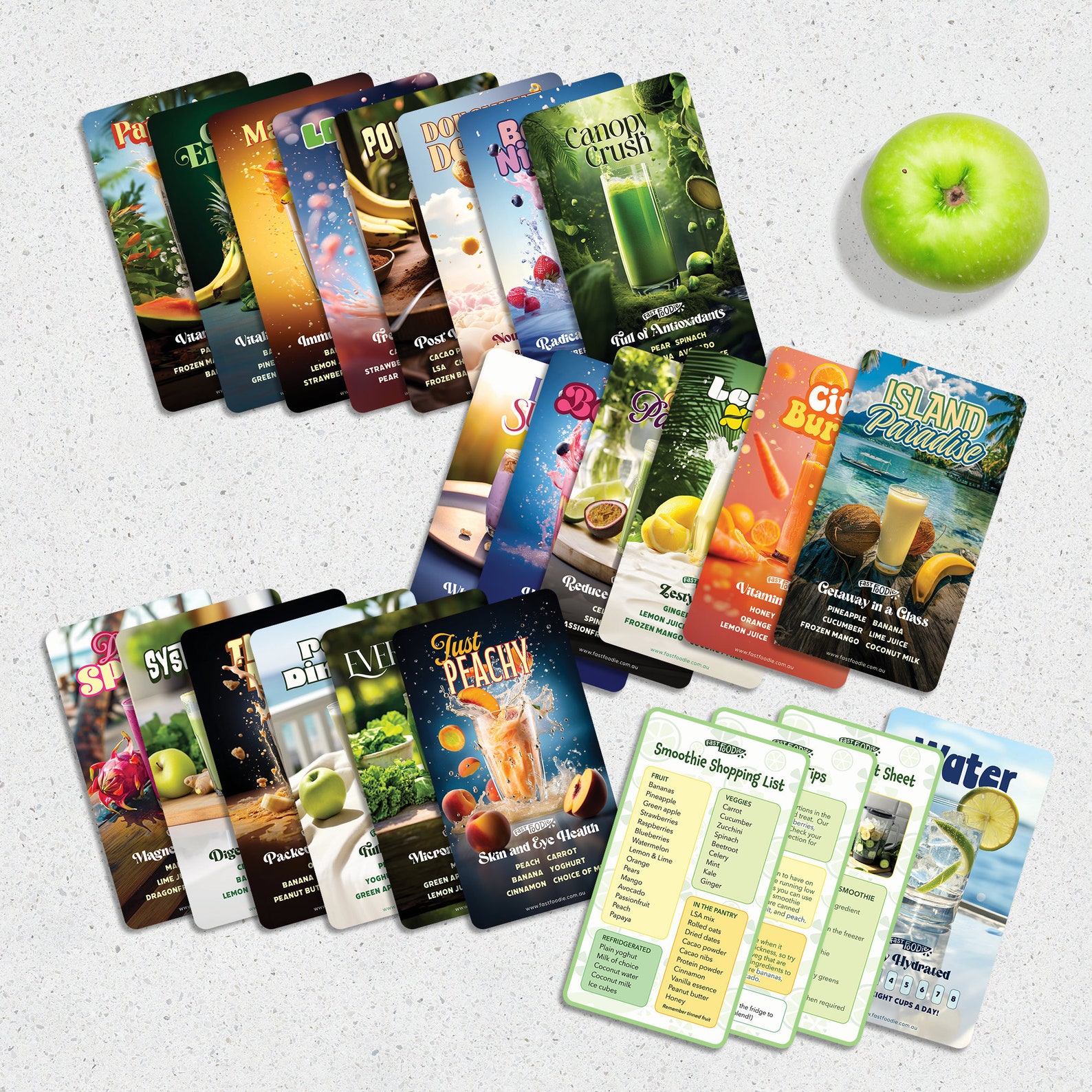 Digital Smoothie Recipe Cards With FREE Printable - Etsy