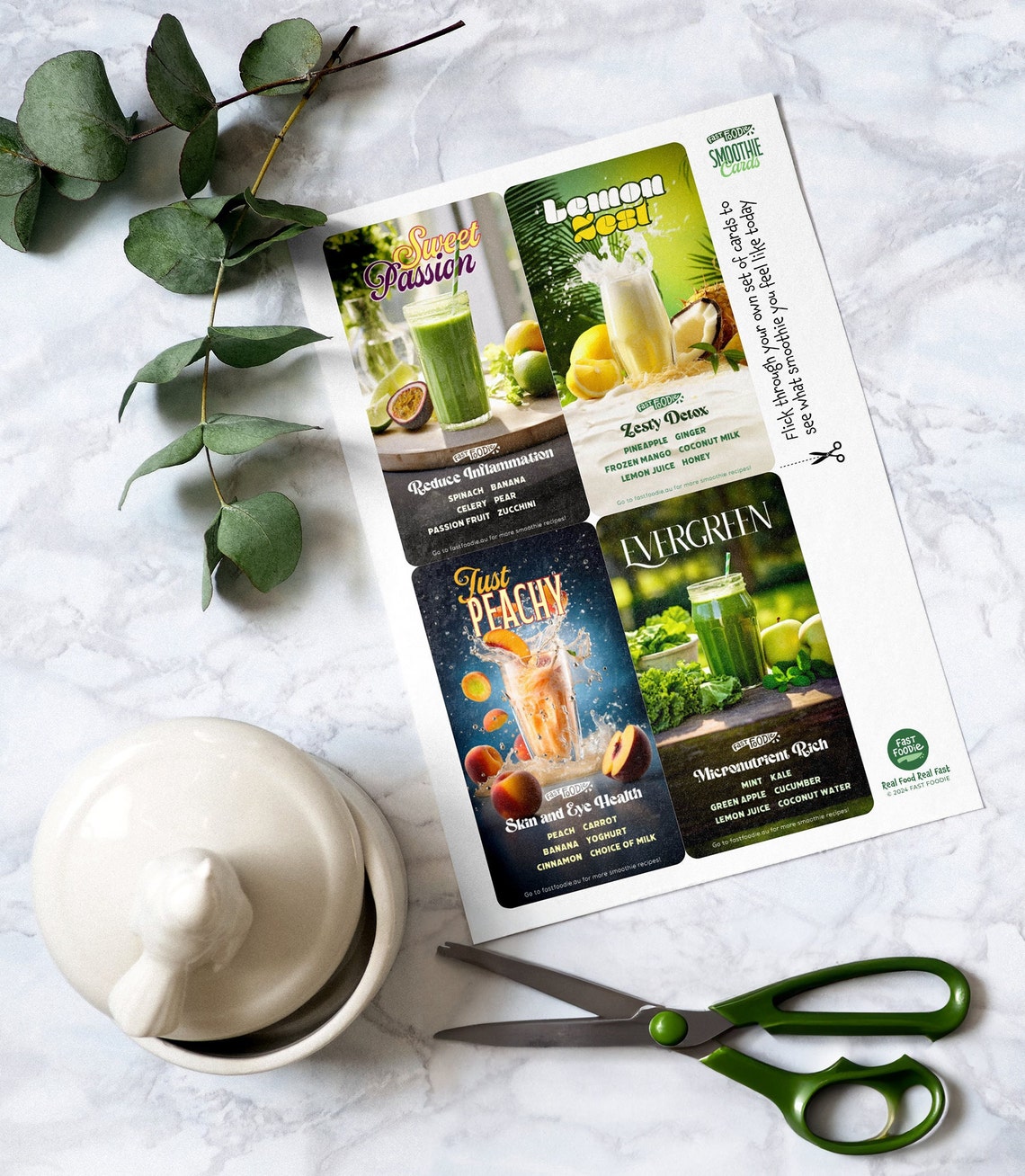 Digital Smoothie Recipe Cards With FREE Printable - Etsy