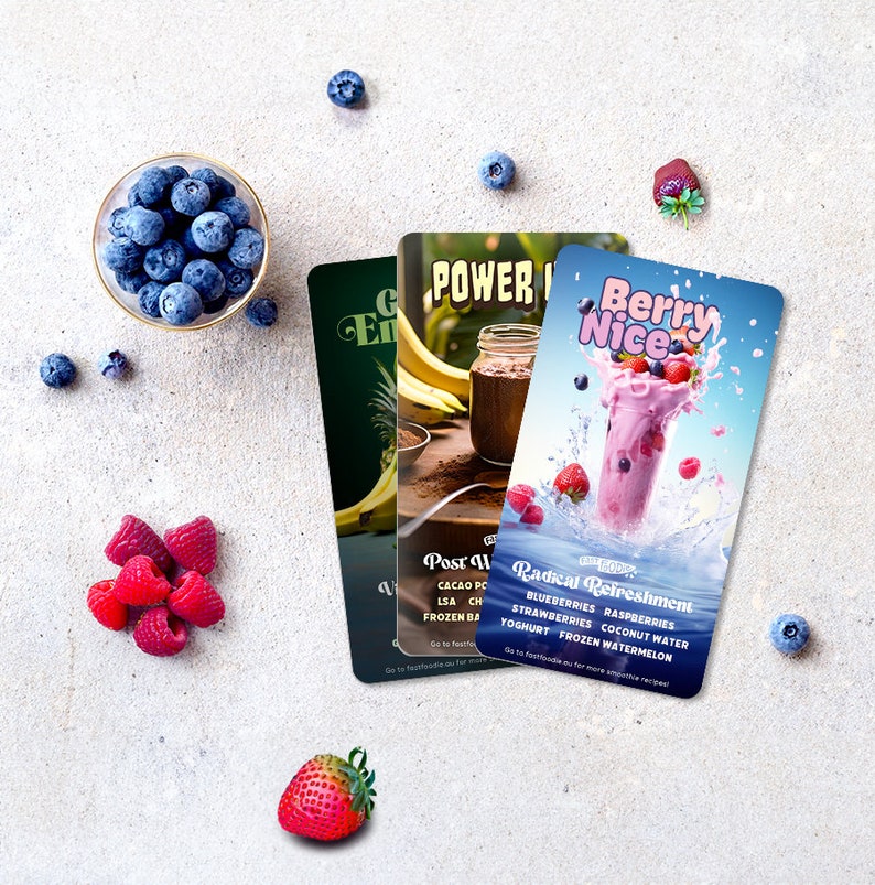 Digital Smoothie Recipe Cards With FREE Printable - Etsy