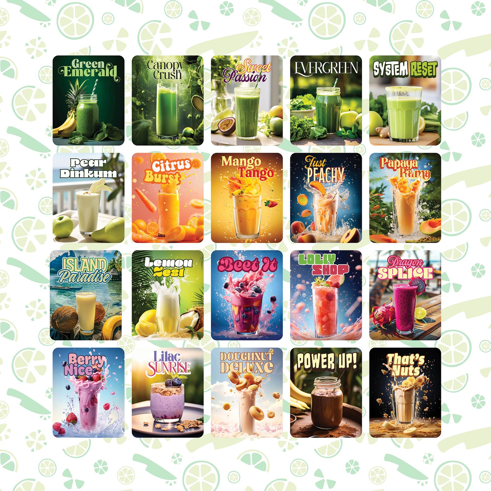 Digital Smoothie Recipe Cards With FREE Printable - Etsy