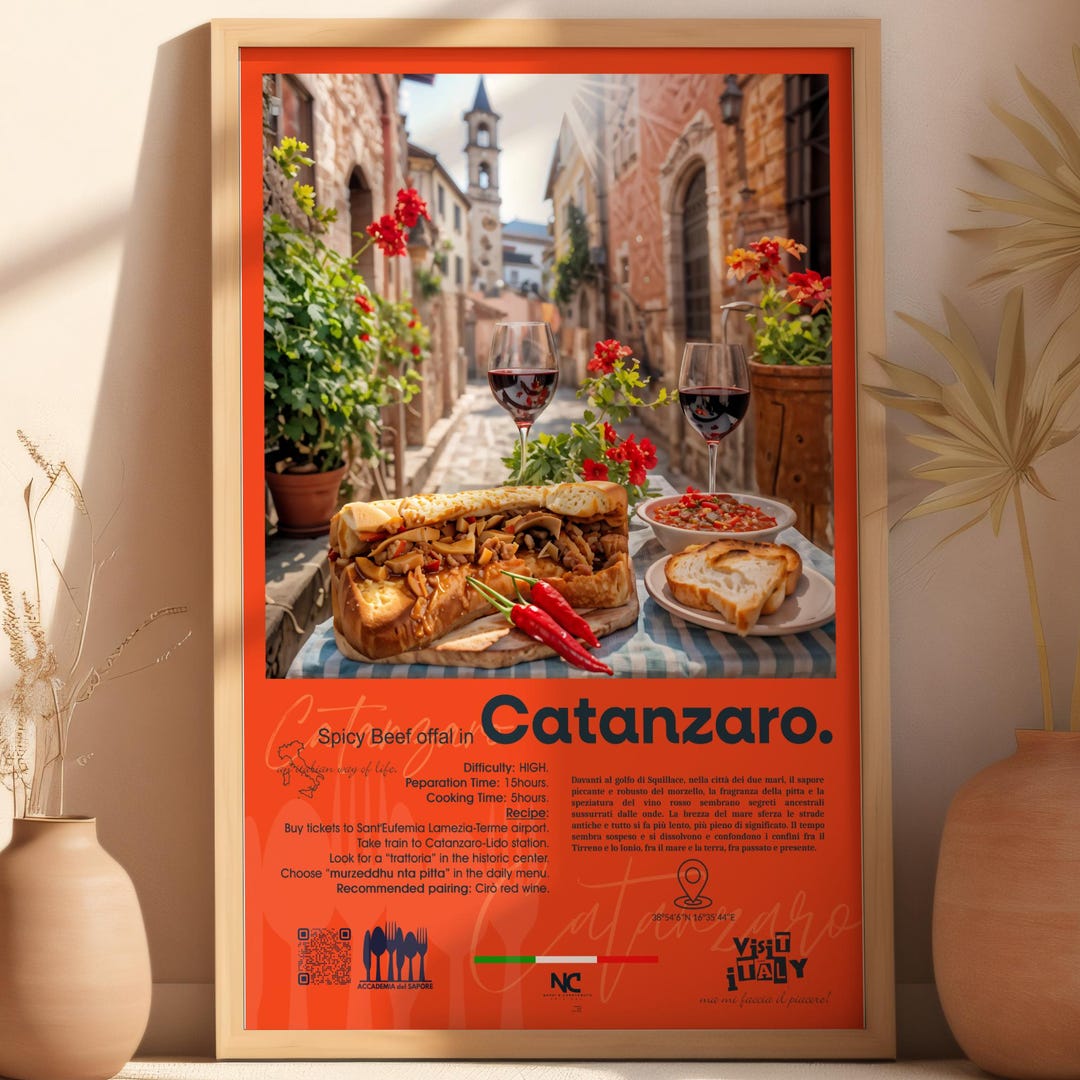 Catanzaro Poster, Morzello, Italian Food Poster, Modern Kitchen Decor ...