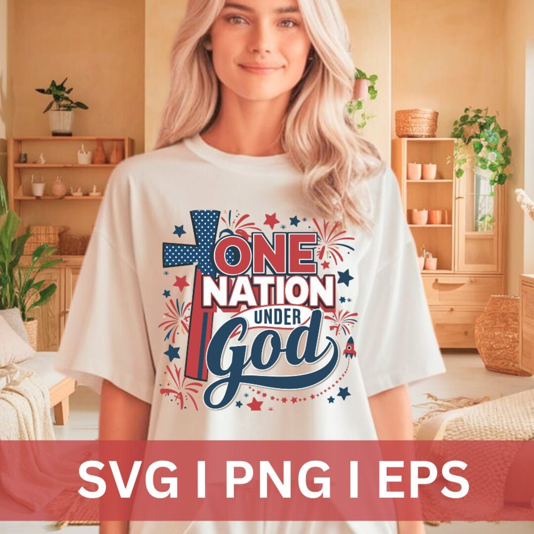 Jesus and 4th of July PNG, One Nation Under God SVG, Christian 4th July ...