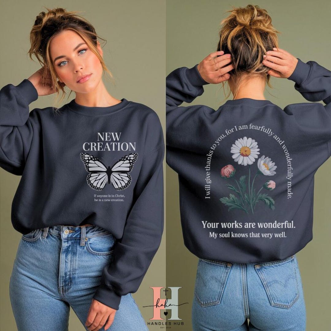 Christian Easter SVG New Creation Butterfly & Psalm 139:14 Daisy Design ...