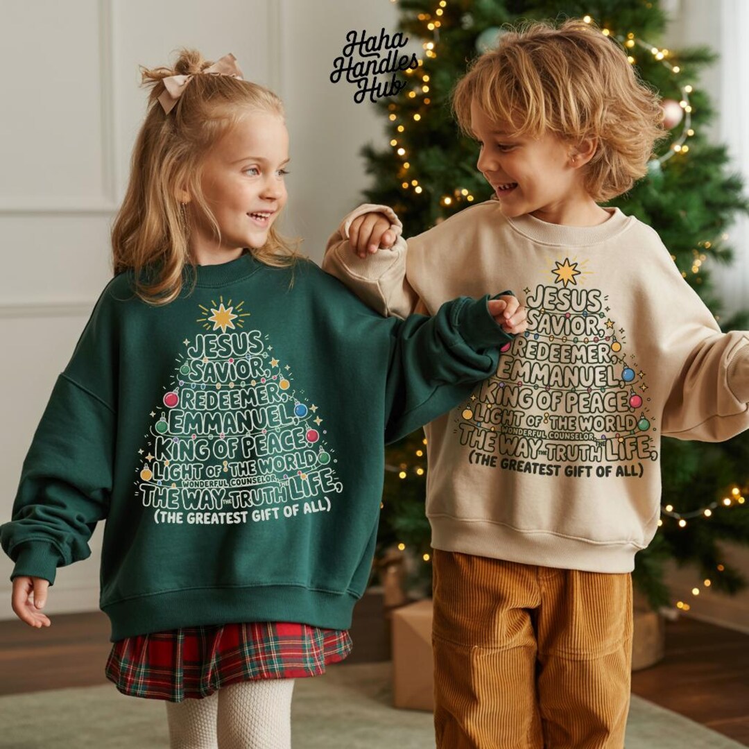 Jesus Names Christmas Tree SVG PNG EPS | Kids Christian Christmas ...