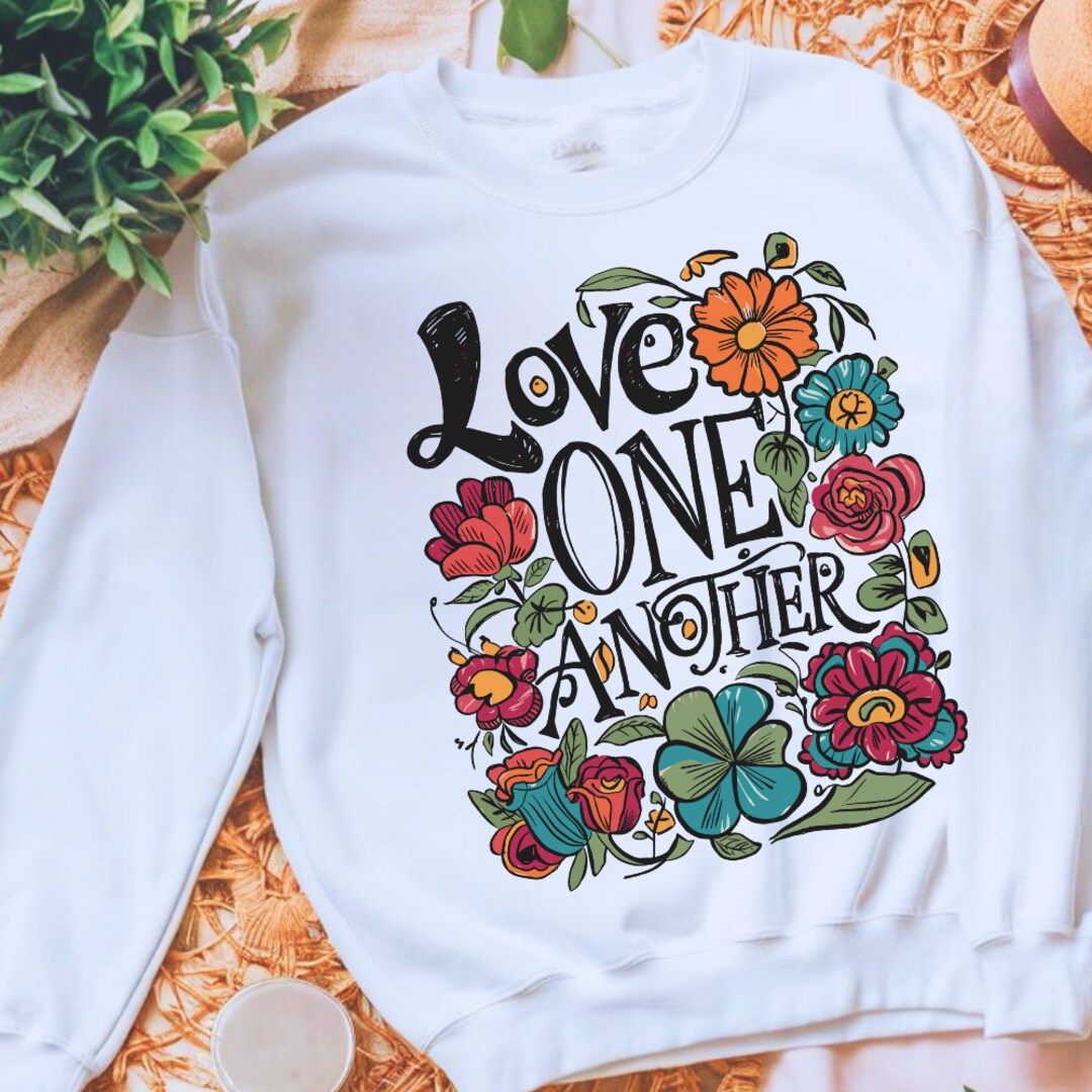 Love One Another SVG, Retro Flowers Svg, Bible Verse Png Svg, Religious ...