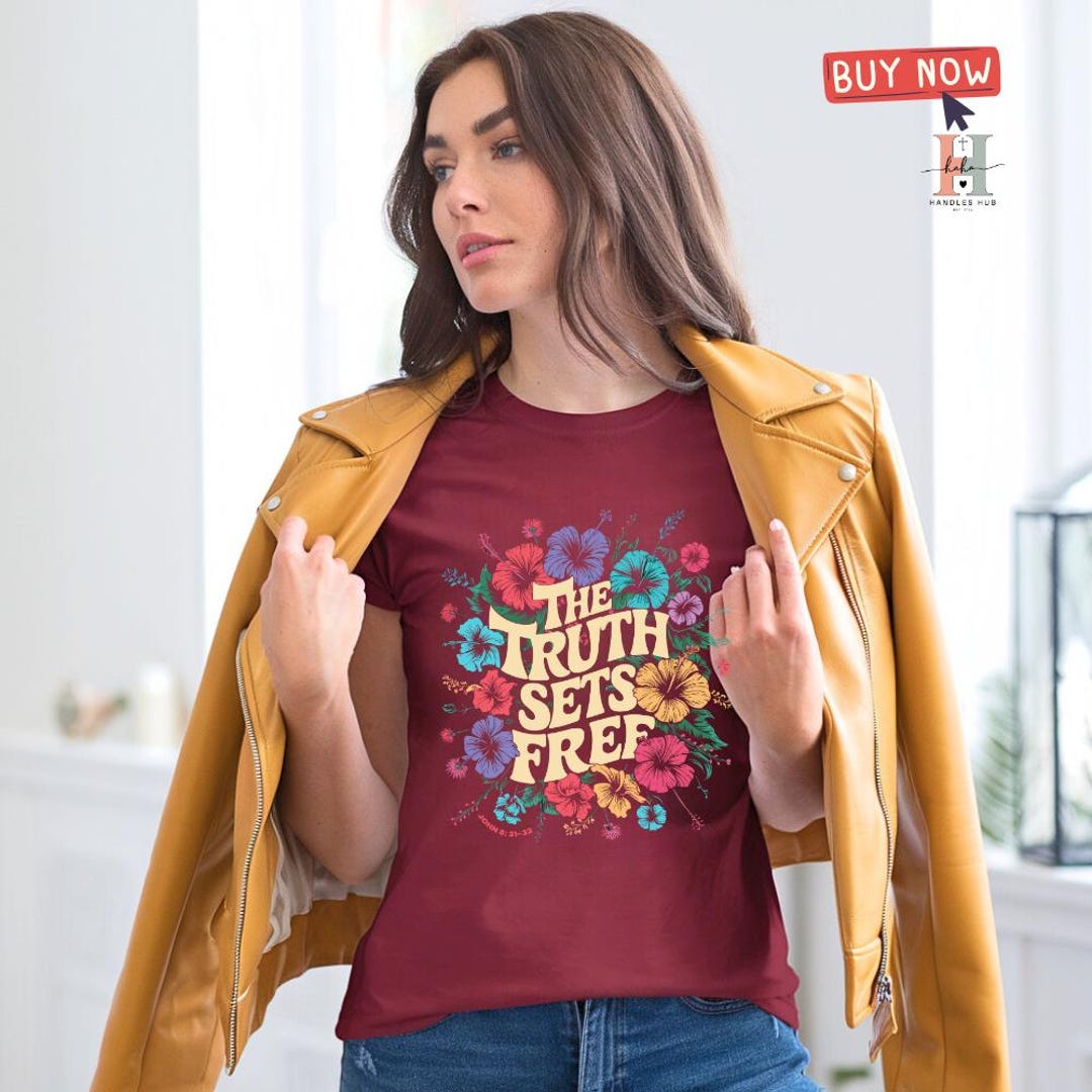 The Truth Sets Free SVG PNG, Retro Floral Christian Clipart, Bible ...