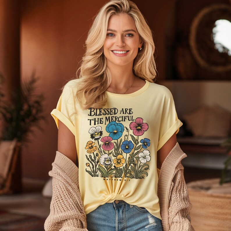 Blessed Are the Merciful Matthew 5:7 Women of God Retro Christian ...