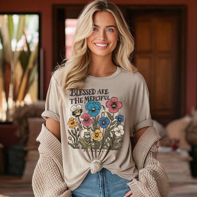 Blessed Are the Merciful Matthew 5:7 Women of God Retro Christian ...