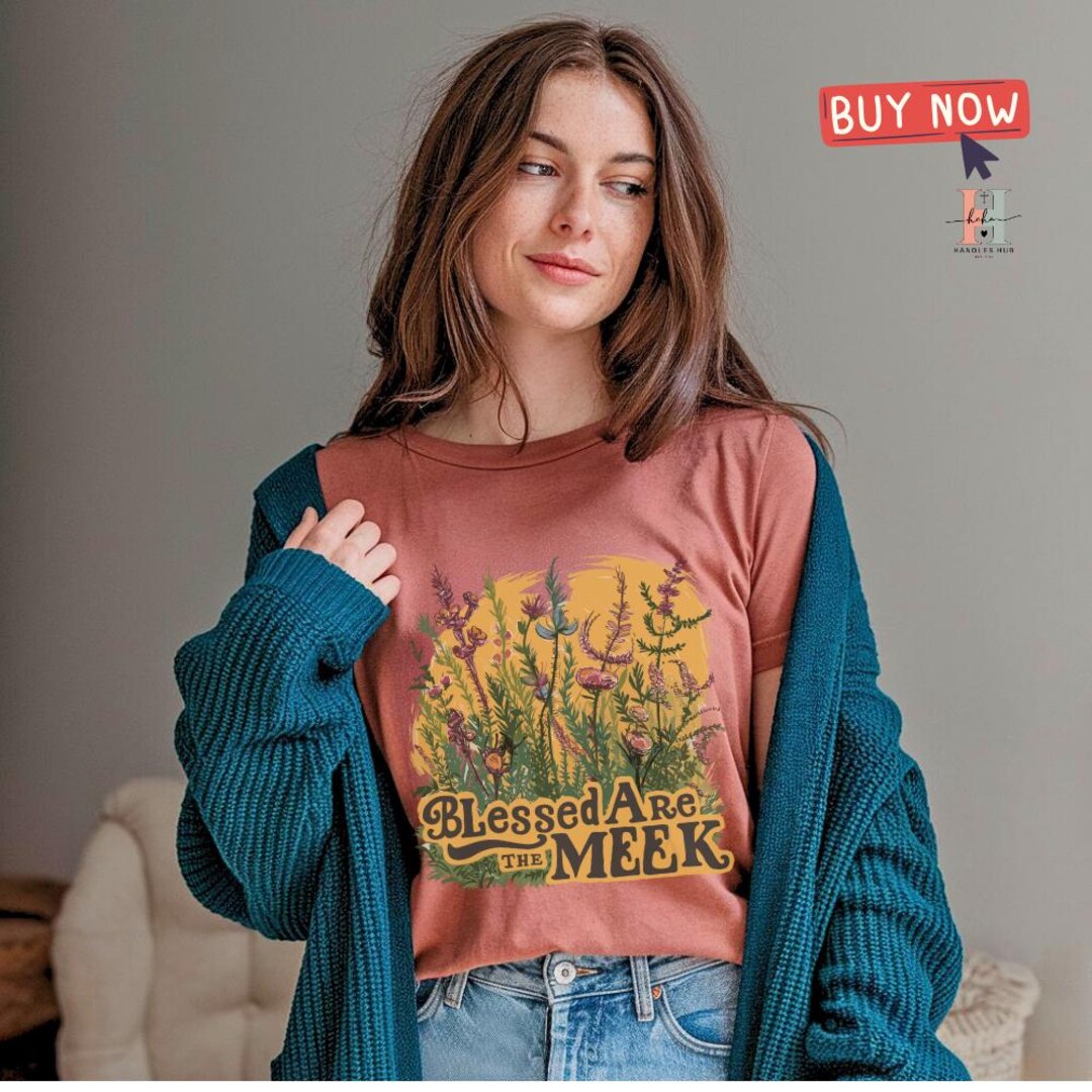 Blessed Are the Meek SVG: Retro Floral Christian Clipart (digital ...
