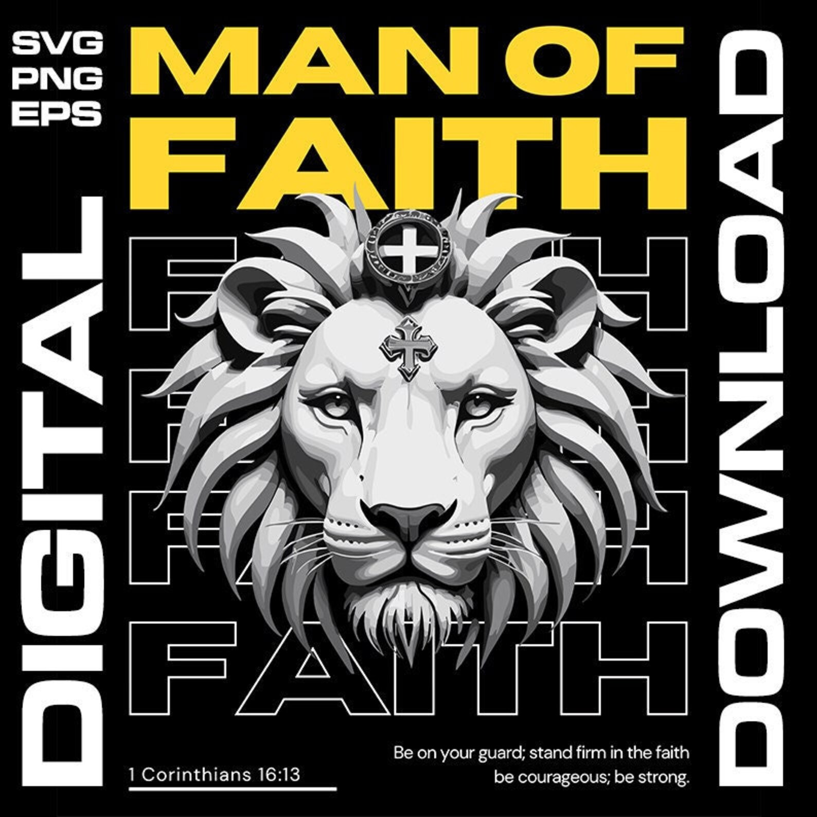 Man of God SVG PNG, Jesus SVG for Men, Man of Faith Rooted in Christ ...