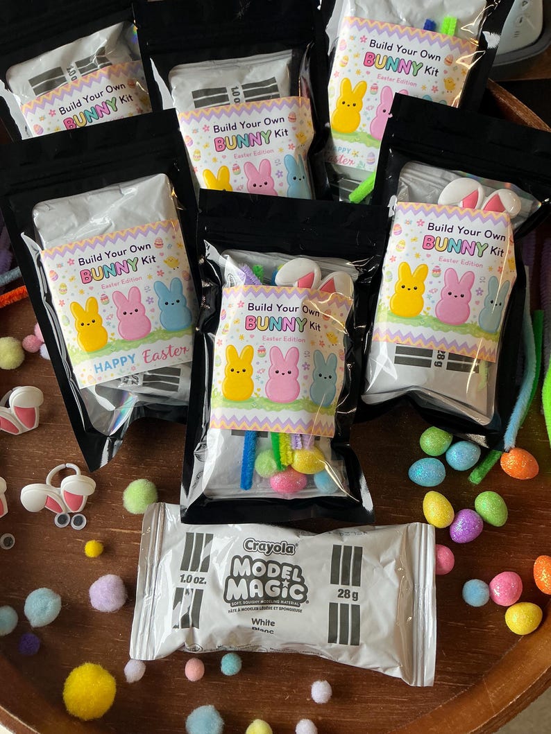 Easter Build Your Own Easter Bunny Kit: Kids Custom Labels Party Favor ...