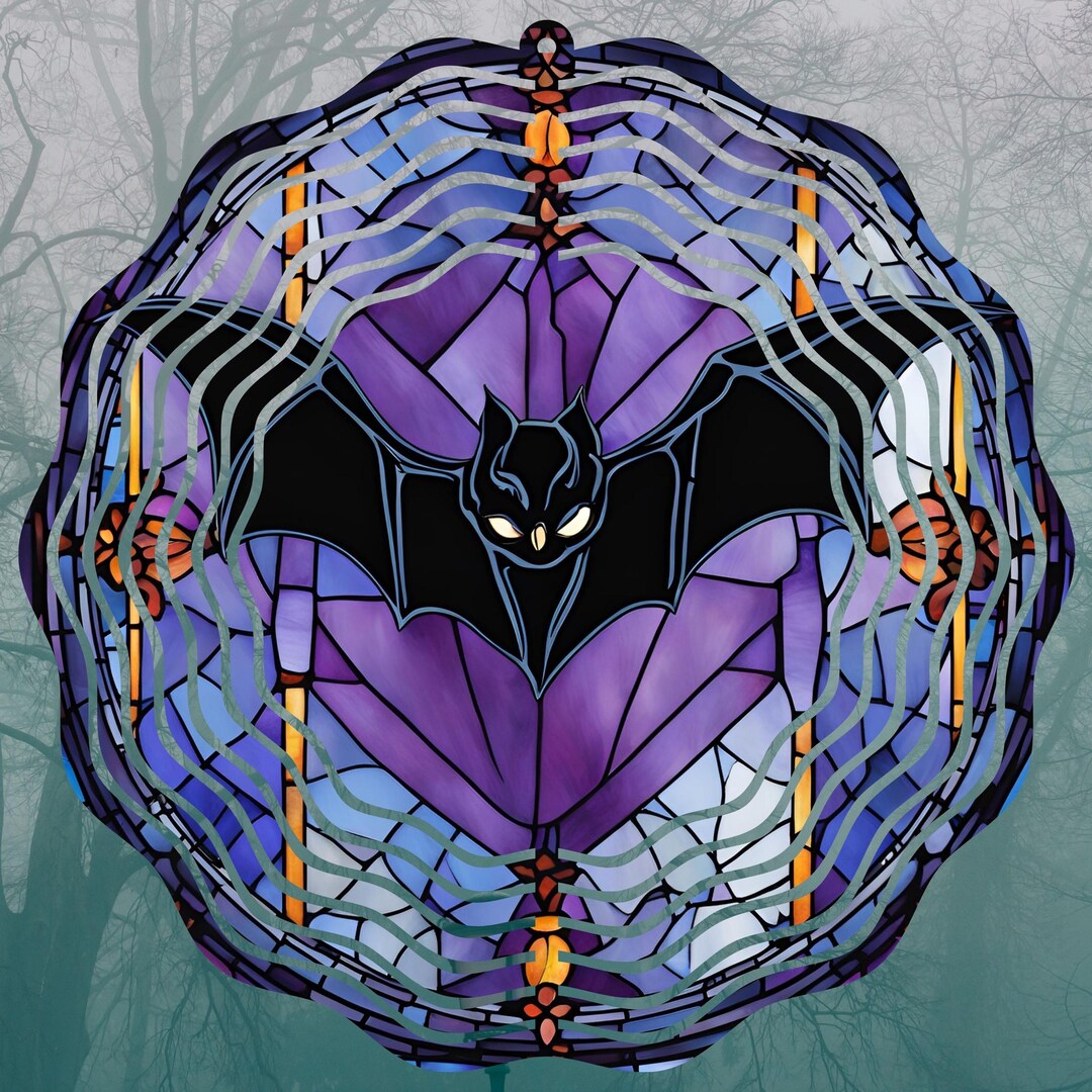 Stained Glass Inspired Bat Wind Spinner 8in - Etsy
