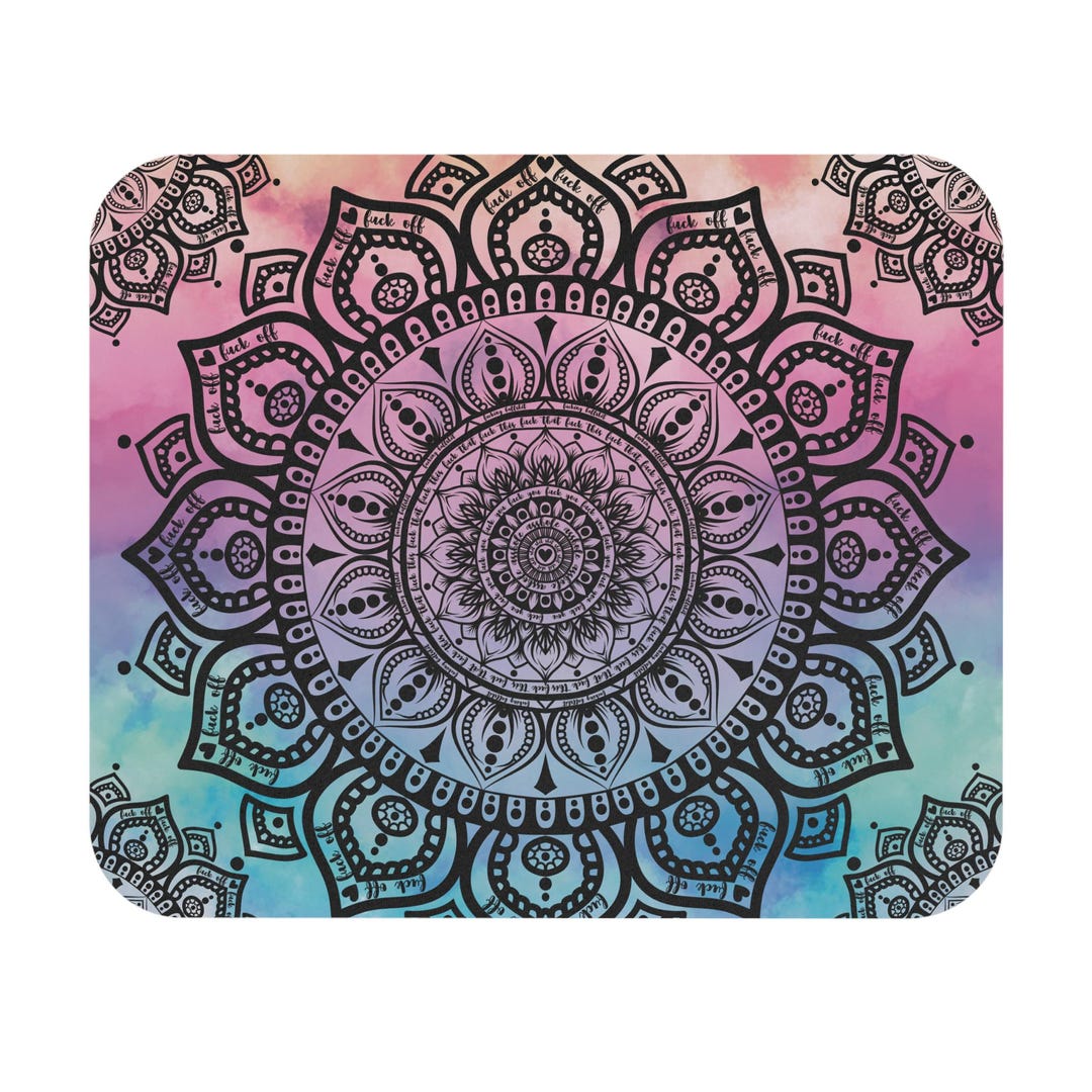 Hidden Curse Word Mandala Mouse Pad, Offensive Swear Word Mat, Funny ...