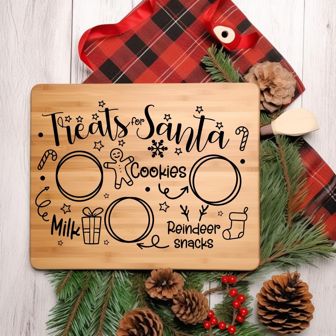 Treats for Santa Cookie Board, Santa Cookie Tray, Santa Board, Santa ...