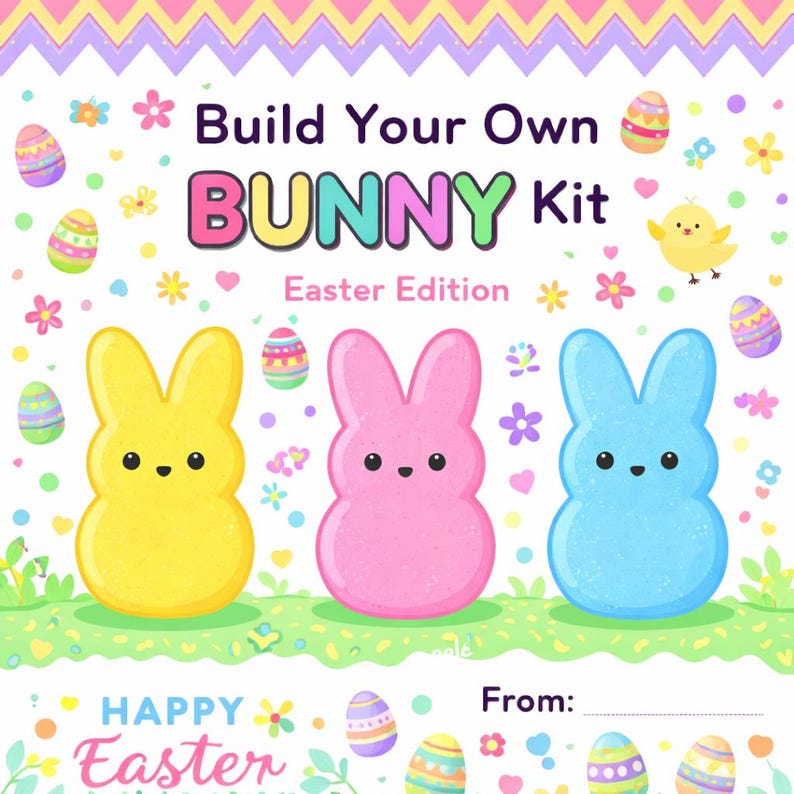 Easter Build Your Own Easter Bunny Kit: Kids Custom Labels Party Favor ...