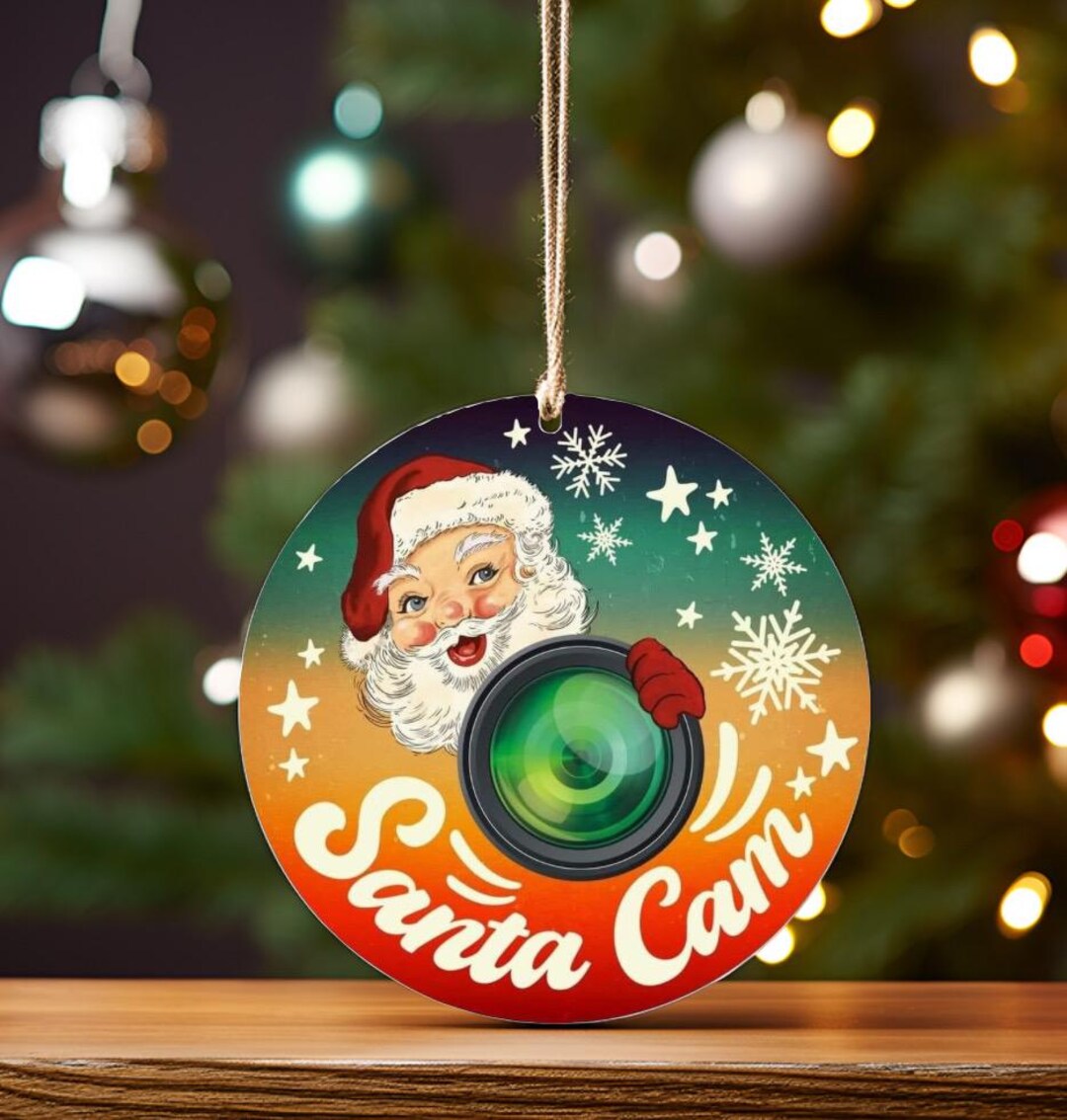 Santa Cam Ornament, Double Sided Aluminum, Christmas Tree Decor - Etsy