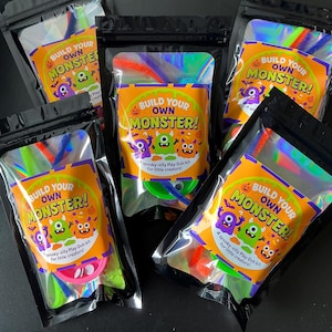 Halloween Build Your Own Monster Kit: Kids Custom Labels Party Favor ...