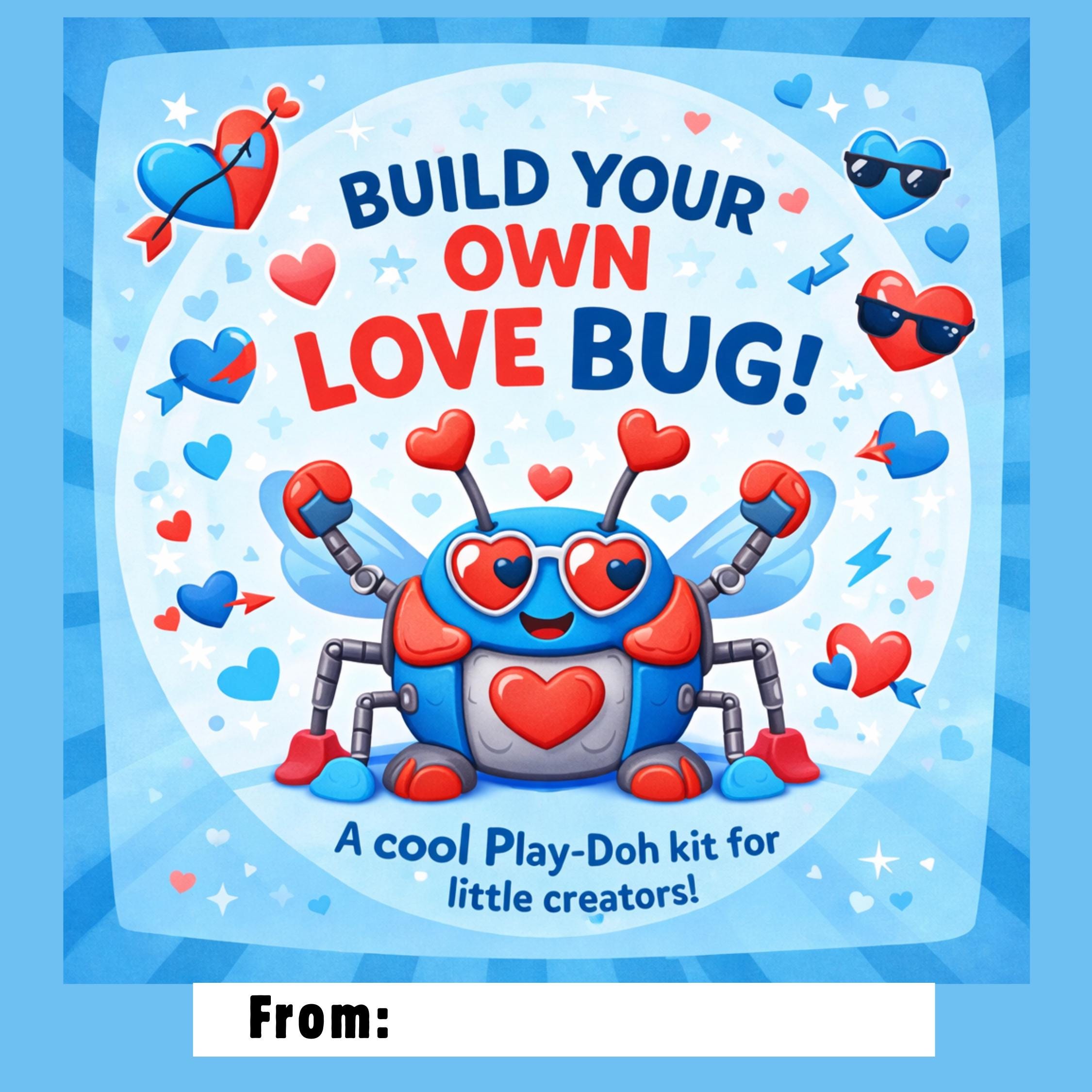 Valentine’s Build Your Own Love Bug Kit: Kids Custom Labels Party Favor ...