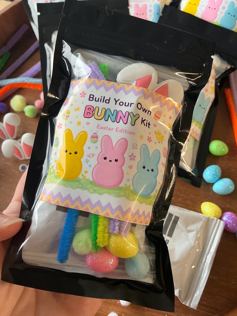 Easter Build Your Own Easter Bunny Kit: Kids Custom Labels Party Favor ...