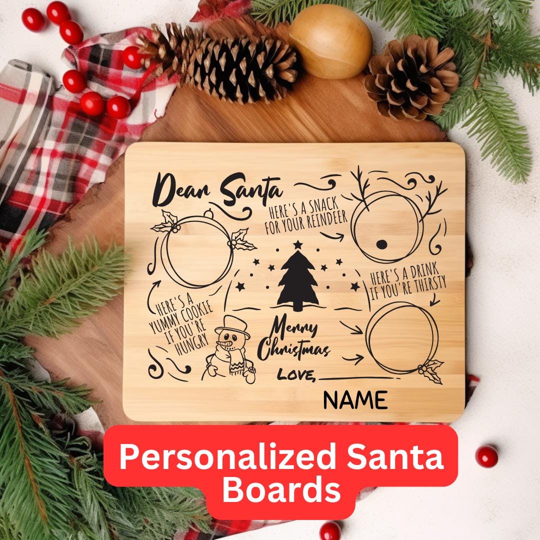 Personalized Santa Snack Tray, Treats for Santa,santa Board, Santa ...
