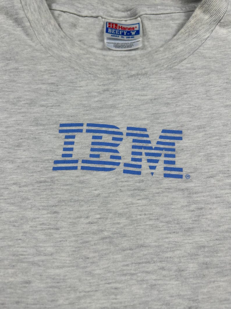 Vintage 90s IBM Computers Logo Gray Promo T-shirt Hanes Beefy T Men’s ...