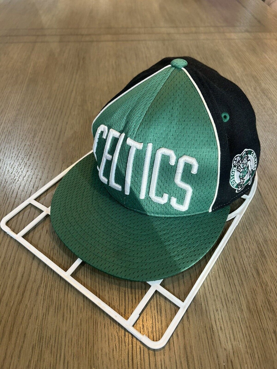 Vintage Boston Celtics Mitchell and Ness White Block Letters Fitted 7 3 ...
