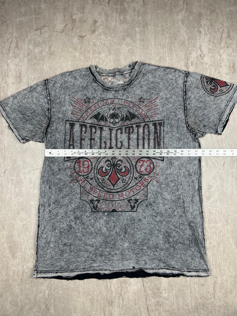 Affliction T Shirt Reversible Men’s Skull American Customs 1973 Size ...