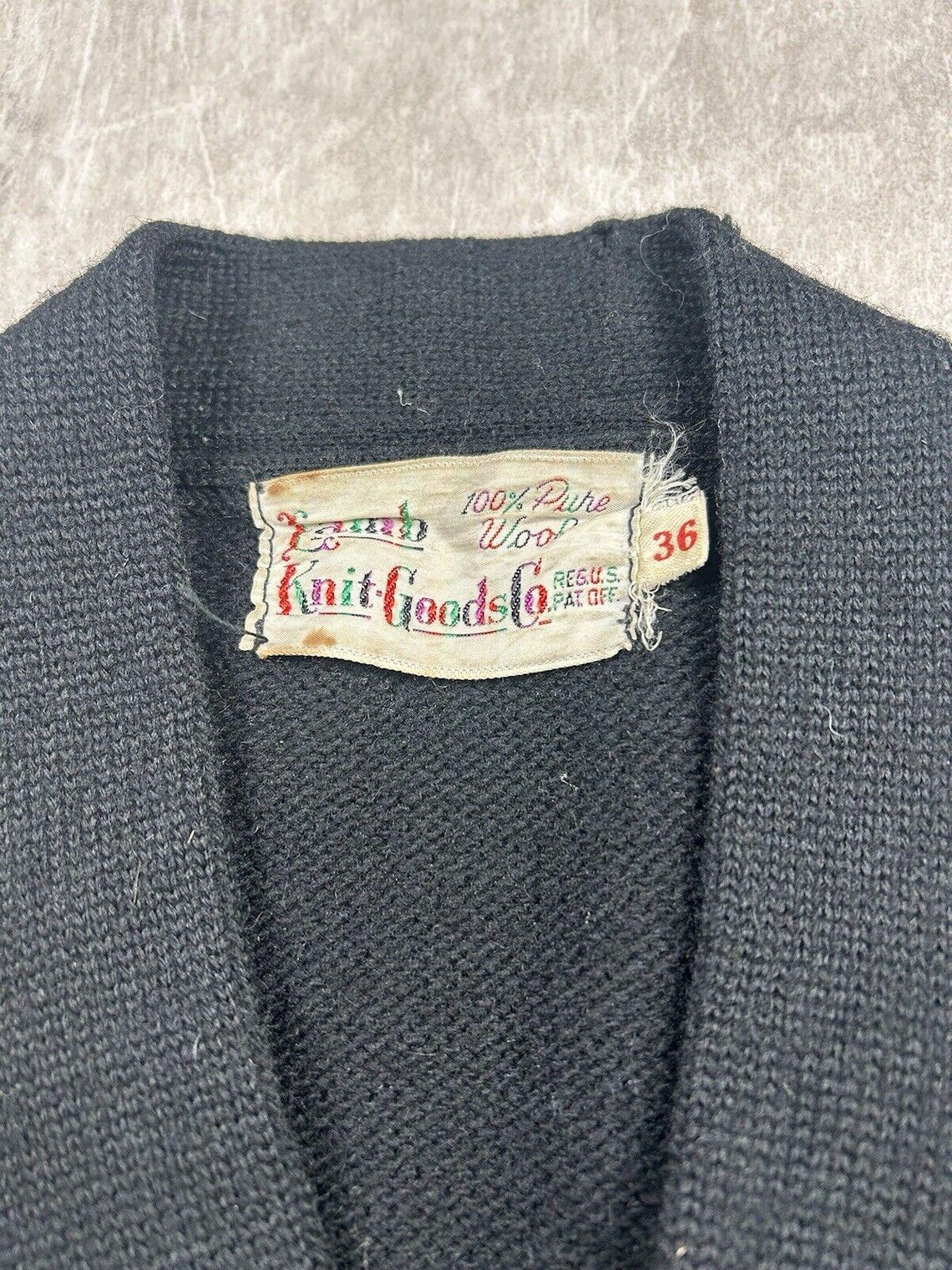 Vintage 50s Roosevelt High School Cardigan Sweater Wool Black Men’s ...