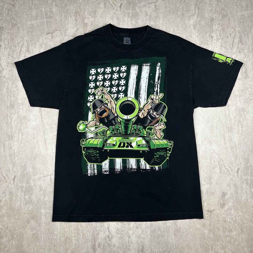 DX Army Retro World's Biggest Member WWE T-shirt Black Graphic Mens ...