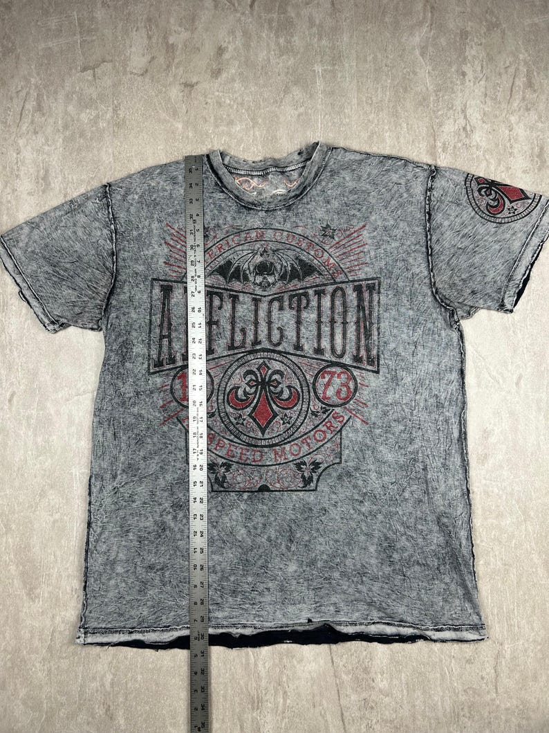 Affliction T Shirt Reversible Men’s Skull American Customs 1973 Size ...