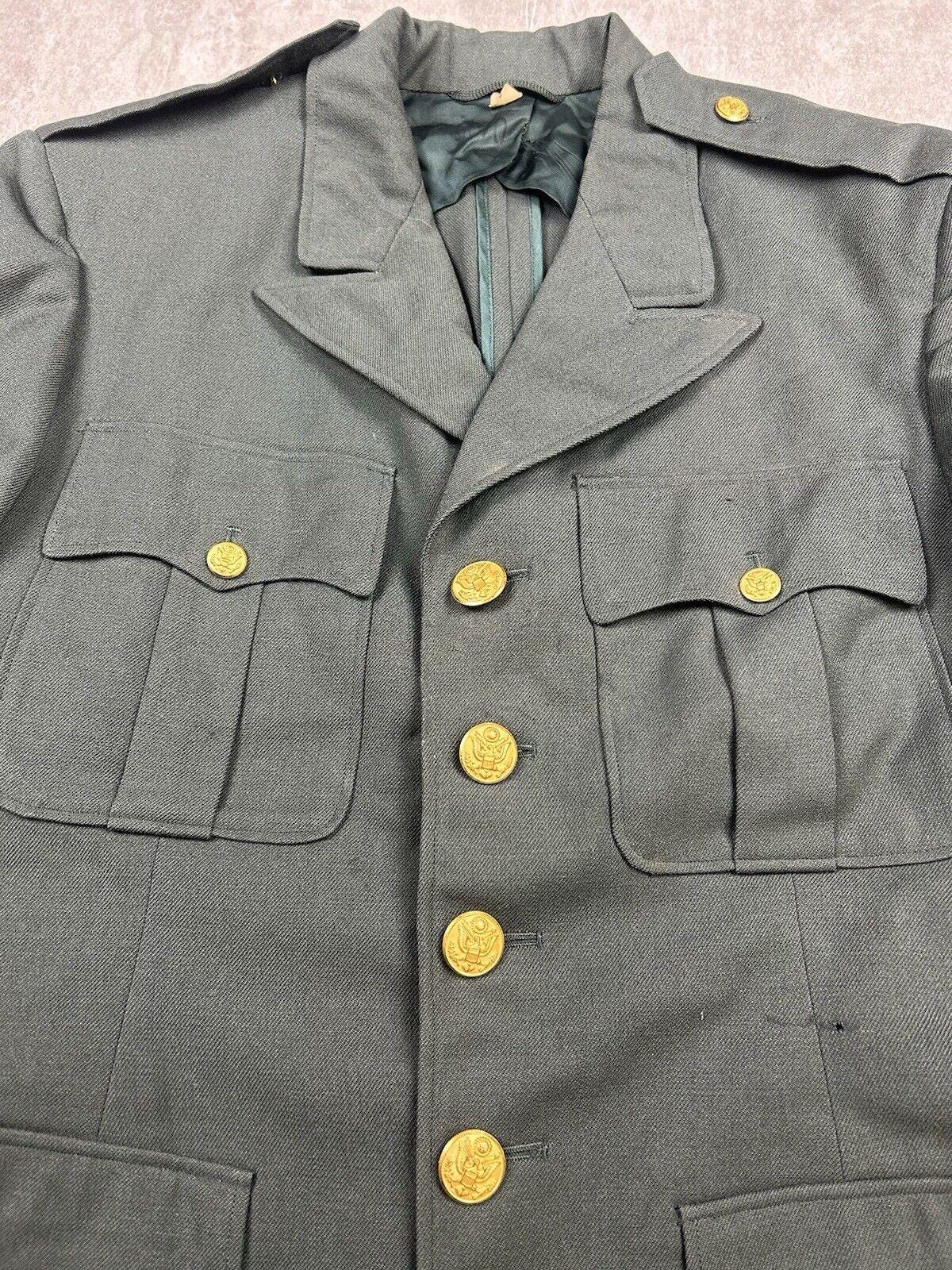 Vintage U.S. Army Dress Green Jacket Uniform Coat Patches Men’s Size 39 ...