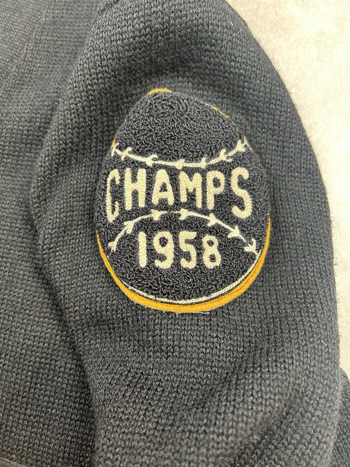 Vintage 50s Roosevelt High School Cardigan Sweater Wool Black Men’s ...