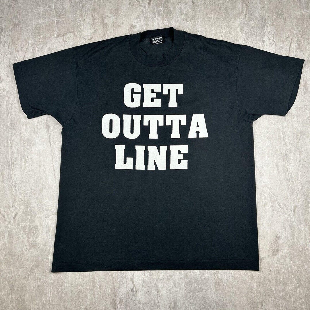 Vintage “get Outta Line.. It’s the Law” Black T-shirt Screen Stars Men ...