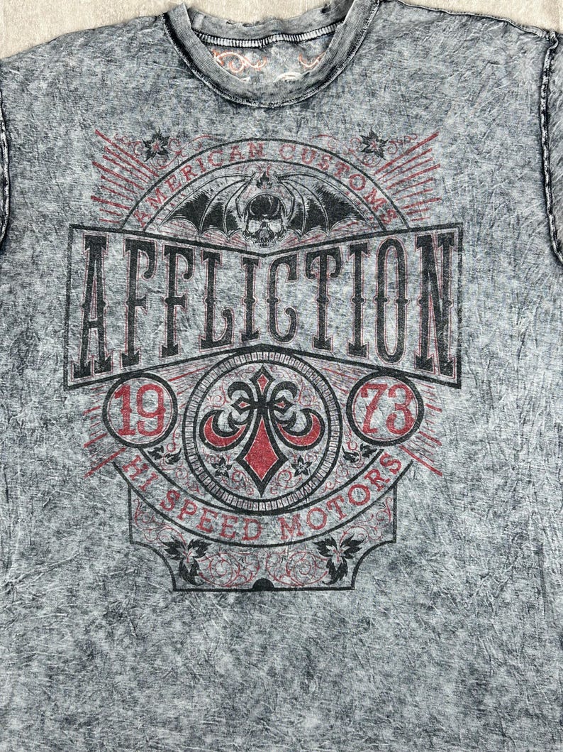 Affliction T Shirt Reversible Men’s Skull American Customs 1973 Size ...