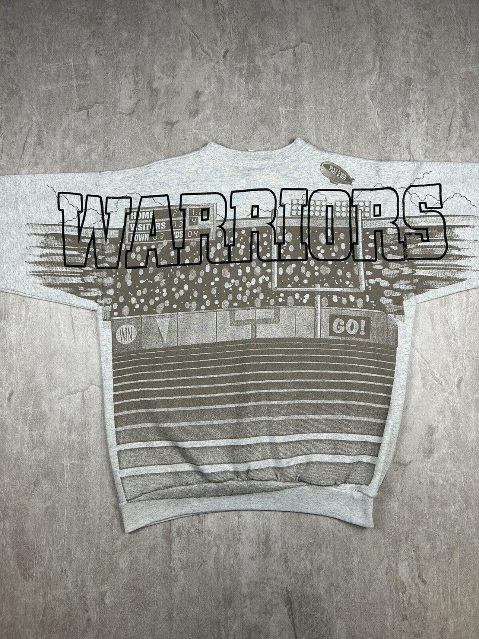 Vtg Webster Warriors High School Football AOP Sweatshirt Crewneck Men’s ...