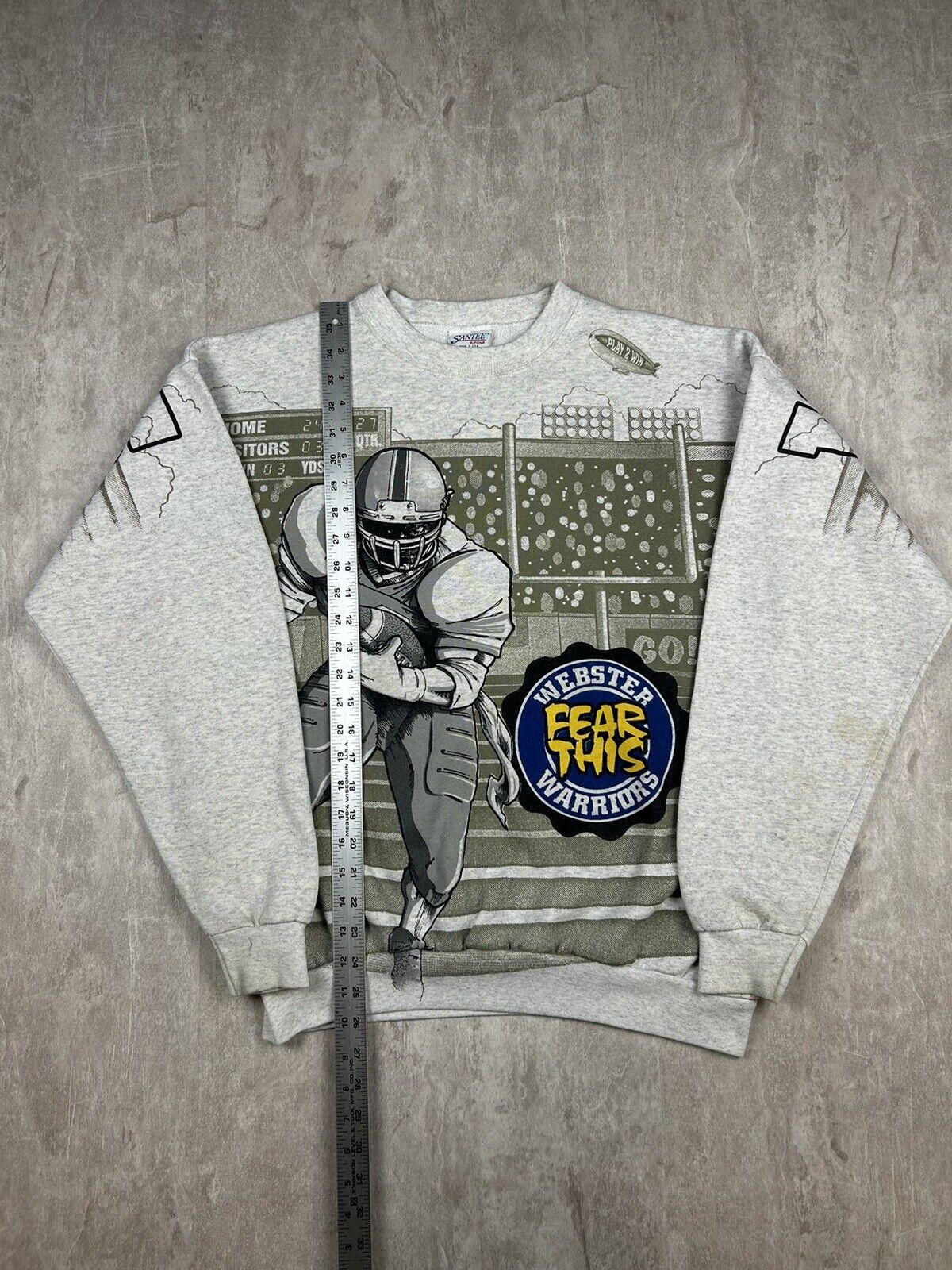 Vtg Webster Warriors High School Football AOP Sweatshirt Crewneck Men’s ...