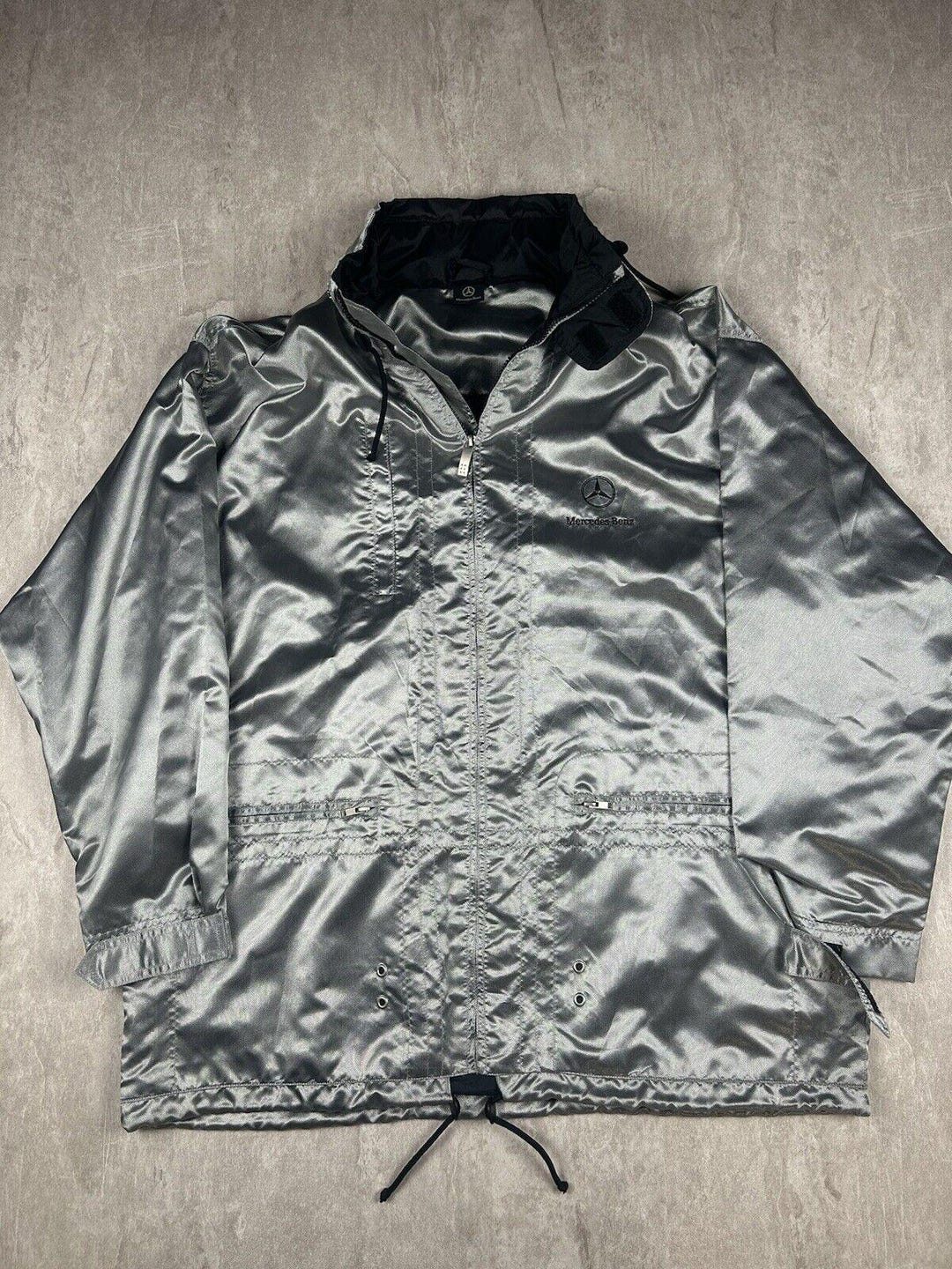 Vintage Mercedes Benz Windbreaker Gray Jacket Silver Men’s Size 2XL - Etsy