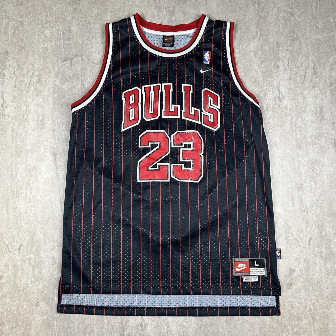 Vintage Team Nike Pinstripe Chicago Bulls Michael Jordan Jersey Men’s Size L - Etsy