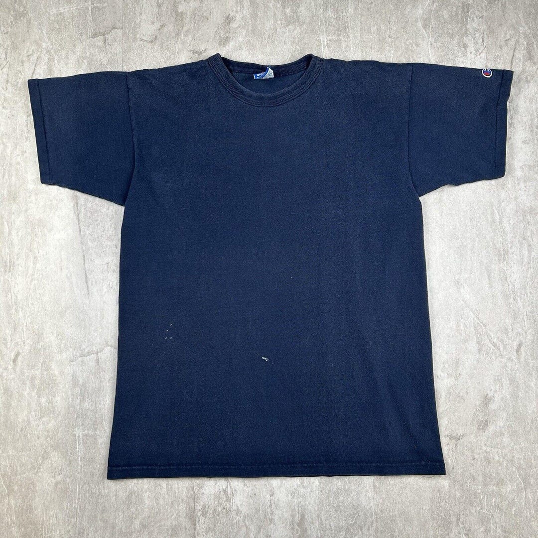 Vintage 80s Champion Blue Blank T-shirt USA Made Men’s Size 2XL - Etsy