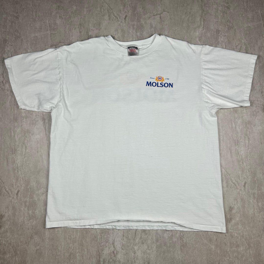 Vtg 90s Molson Canadian Beer Alcohol Oneita White T-shirt Men’s Size XL ...