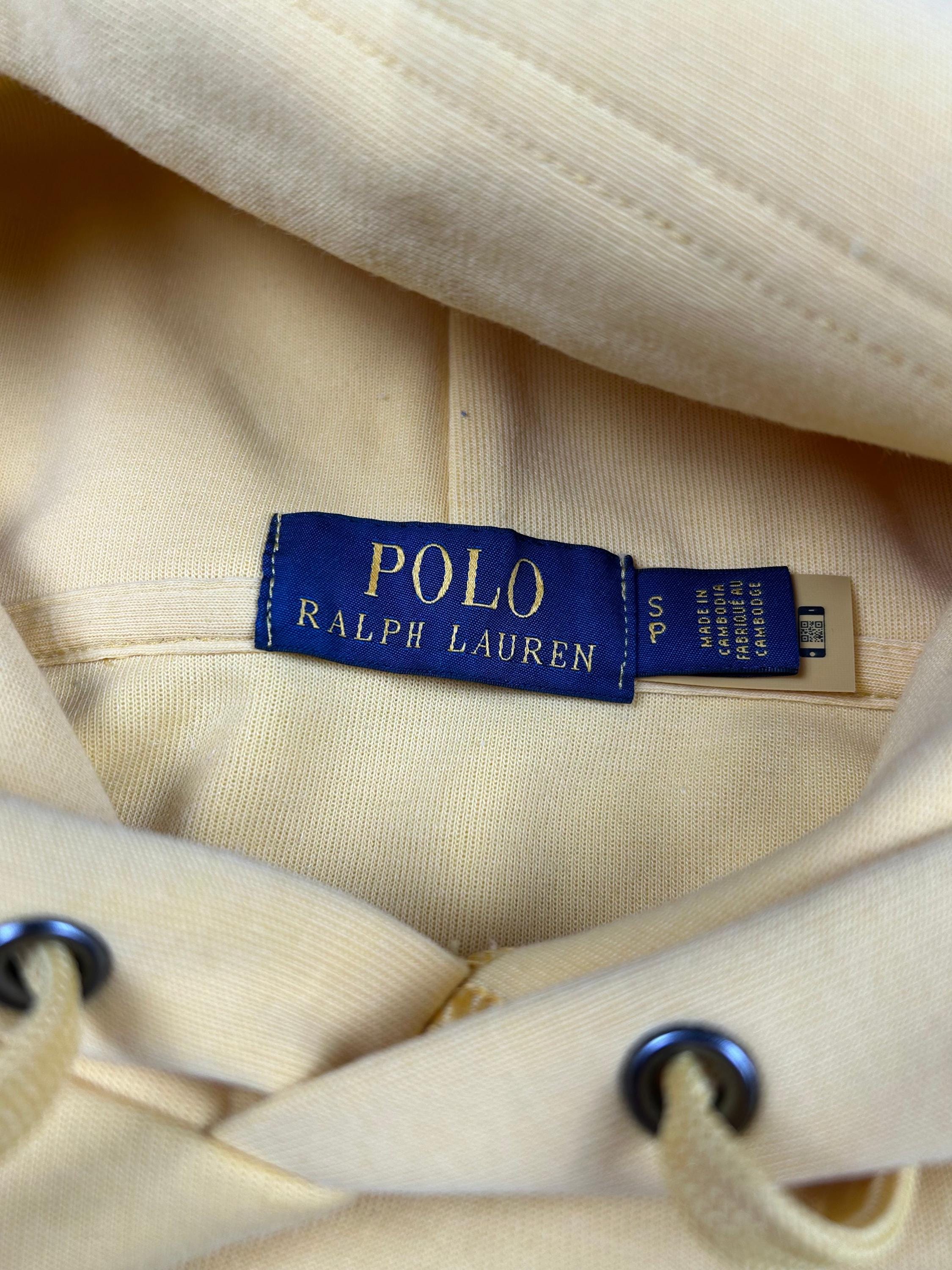 Ralph Lauren Polo Yellow Hoodie Felt Big Logo Men’s Size S RN 41381 - Etsy