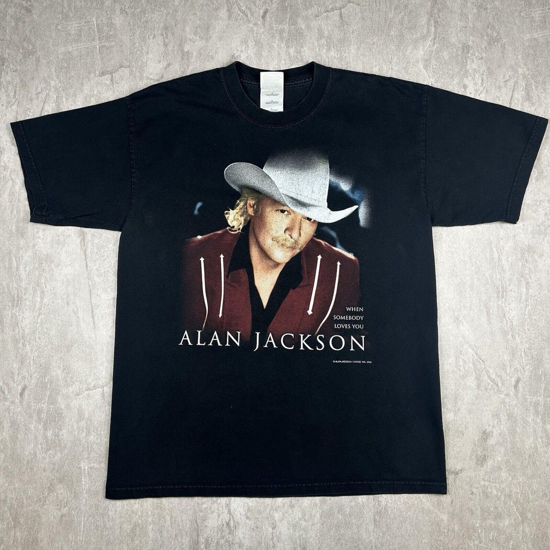 Vtg 2000 Alan Jackson Tour T-shirt When Somebody Loves You Black Men’s ...